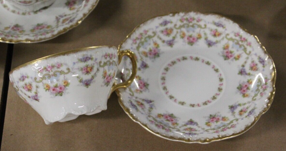 50 pcs Antique J.P. France Pouyat Limoges Gold Encrusted Garland Dainty ...