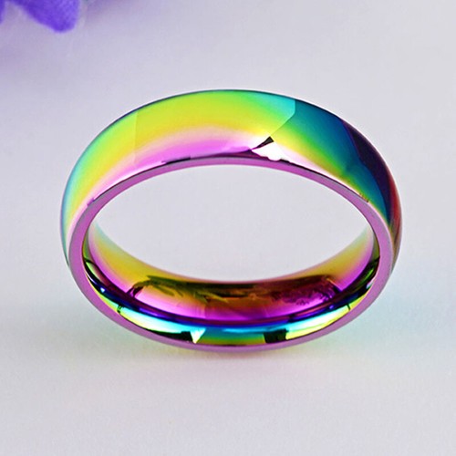 Multicolor Smooth Band Ring Stainless Steel Jewelry Rings for Womens ...