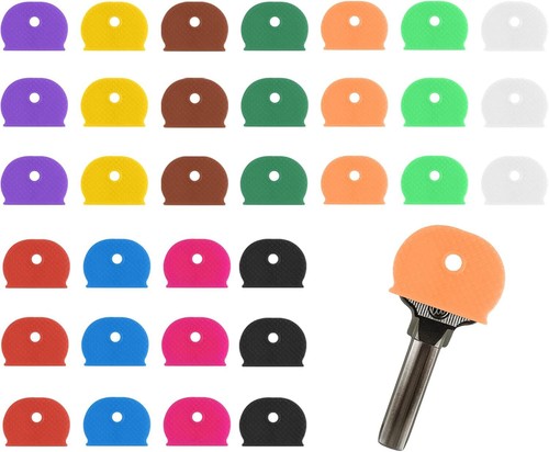 Key Caps Cover, 33Pcs PVC Key Identification Rings Assorted Color ...