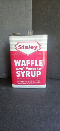 Vintage STALEY'S Sweetose WAFFLE and Pancake SYRUP 1 Gallon Empty Metal ...