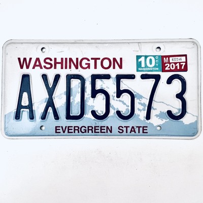 2017 United States Washington Evergreen Passenger License Plate AXD5573 ...