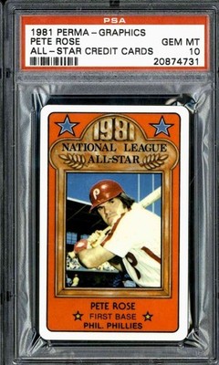 1981 Perma-Graphics All Star Credit Cards Pete Rose - PSA 10 | eBay