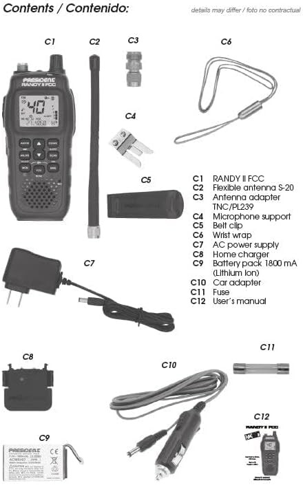 President Randy II FCC Handheld & Mobile CB Radio with AM/FM ...