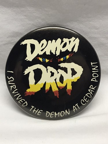 1980’s Demon Drop Ride Souvenir 3” Pin Cedar Point Amusement Park ...