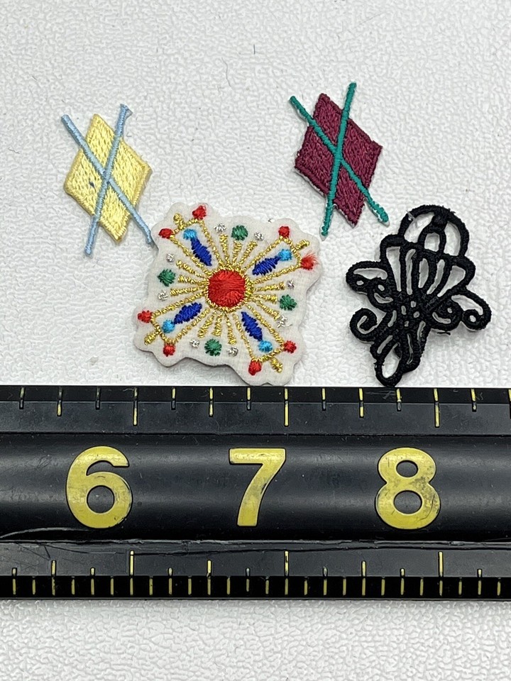 4 TINY DECORATIVE Applique Patches Clothing Embellishment T056 | eBay