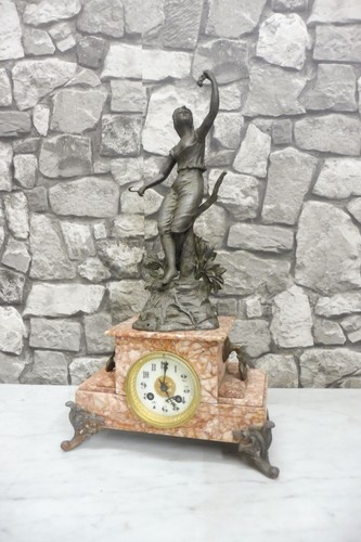 Antique Clock Antique French Mantel Clock Marble Brass Clock Top ...