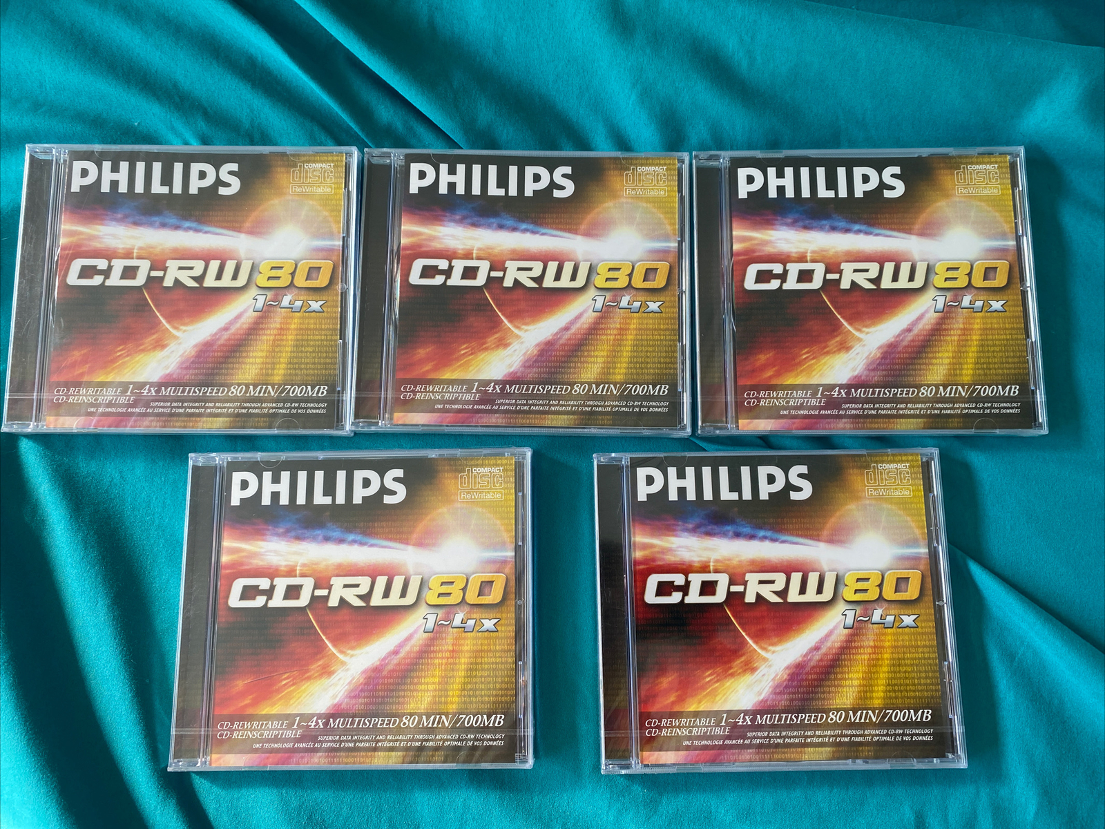 5 X PHILIPS CD-RW 80 1-4 MULTISPEED 80 MIN / 700 MB (New Sealed) | eBay ...