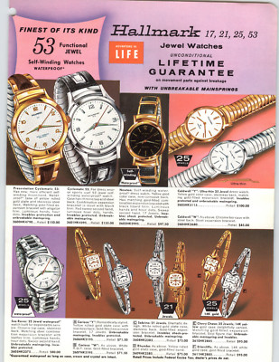 1960 PAPER AD 4 PG Hallmark Wrist Watch Presentation Cyclomatic 53 ...