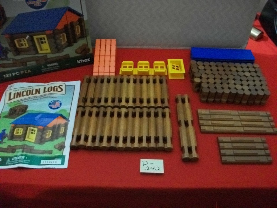 COLLECT ORIGINAL LINCOLN LOGS OAK CREEK LODGE 135 PC. REAL WOOD LOGS ...
