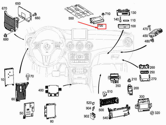 Mercedes-Benz Communications Module Hermes 1.5 Control Unit A2229004420 ...