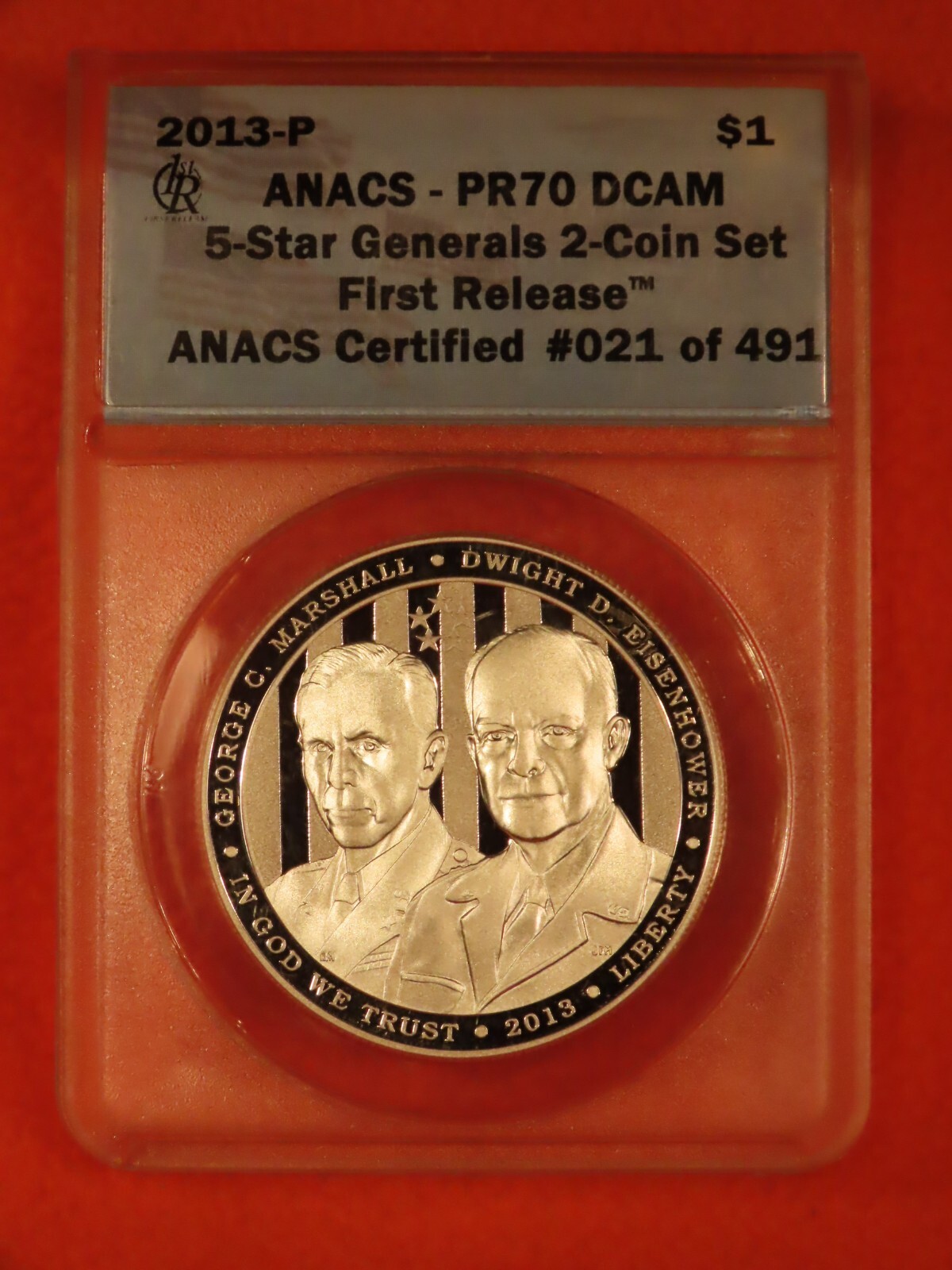 2013-(P, W) 5-Star Generals 2 Coin Set First Release (ANACS) MS 70 #021 ...