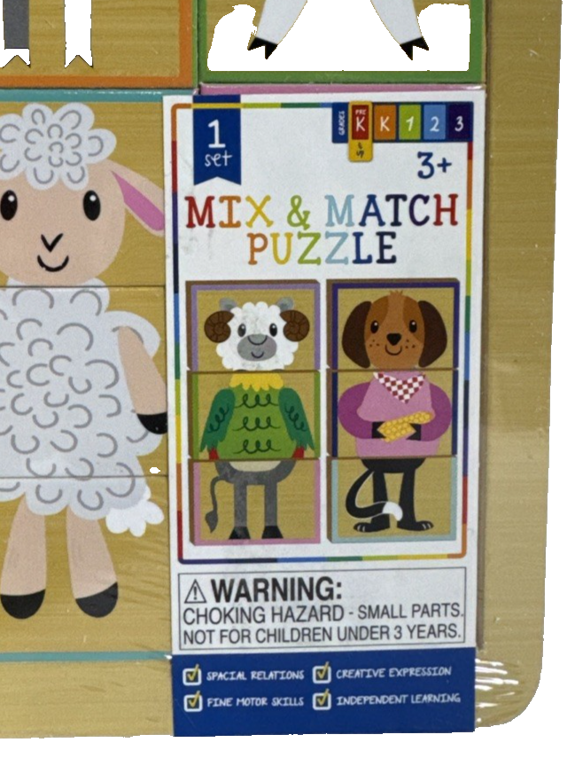 Horizon Wood Animal Mix & Match Puzzle 36 -Piece Age 3+ New! (11.5" x 8 ...