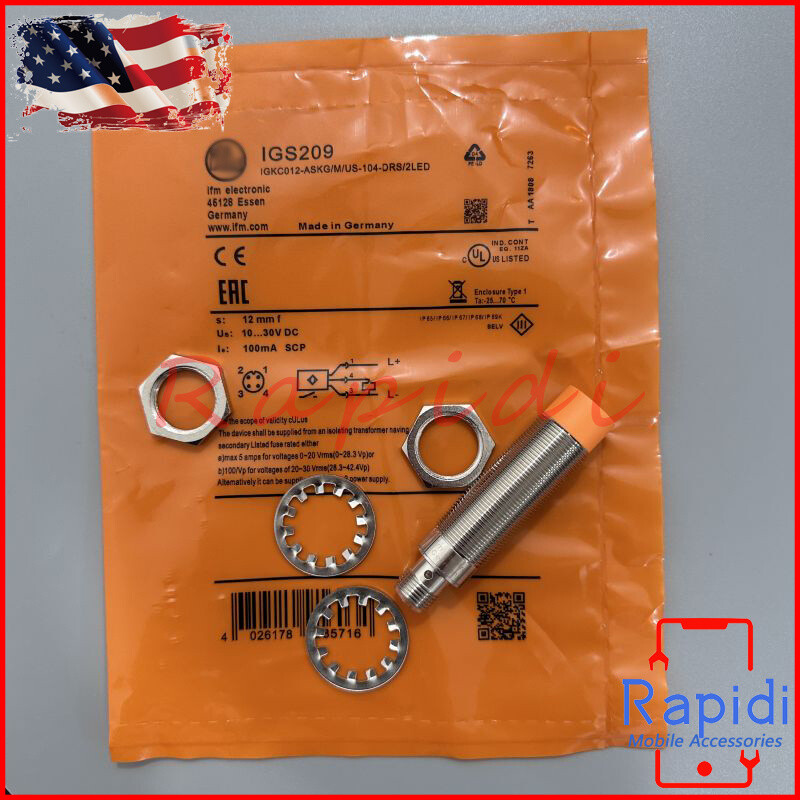 For IFM IGS209 IGKC012-ASKG/M/US-104-DRS/2LED Inductive Proximity ...