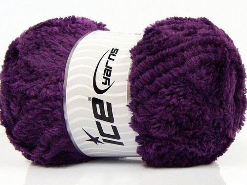 Dark Purple Panda Fuzzy Plush Yarn 67508 Ice Yarn 100 Gram 87 Yds Short ...