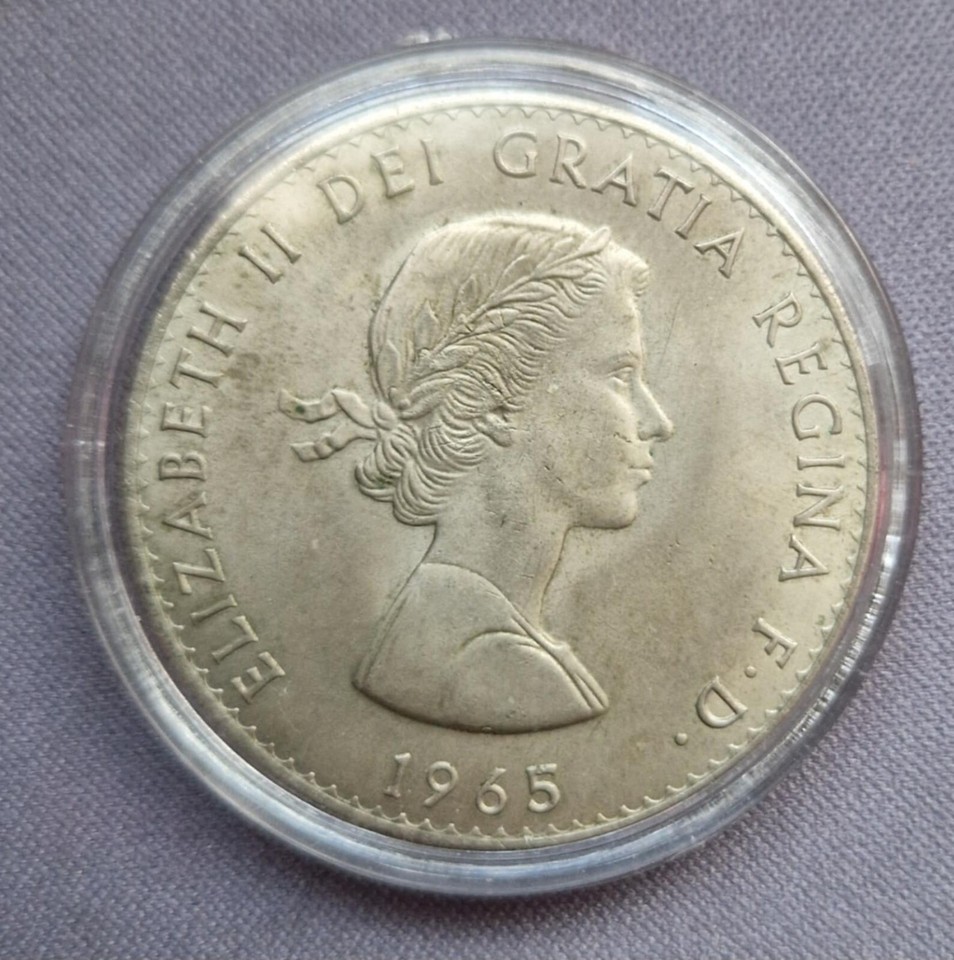 Rare Winston Churchill. 1965 Elizabeth II Commemorative Crown Silver ...