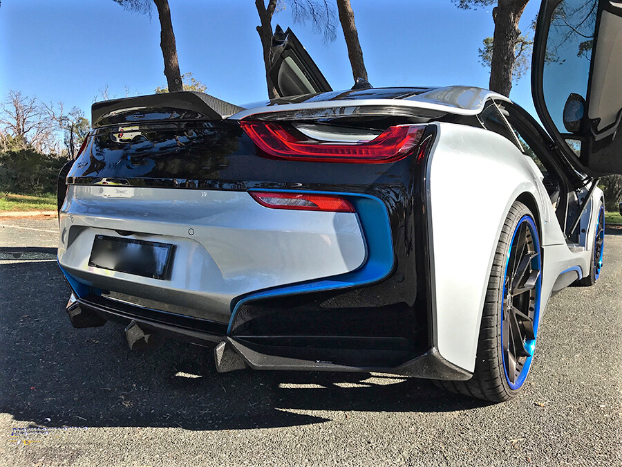 Dry Carbon Fiber Rear Bumper Lip Diffuser Spoiler Body Kits For BMW i8 ...