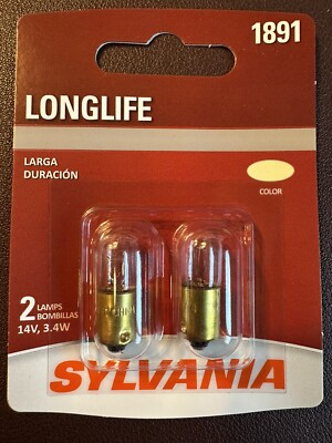 SYLVANIA 1891 Long Life Miniature Bulb Glove Box Ignition Interior 14V ...