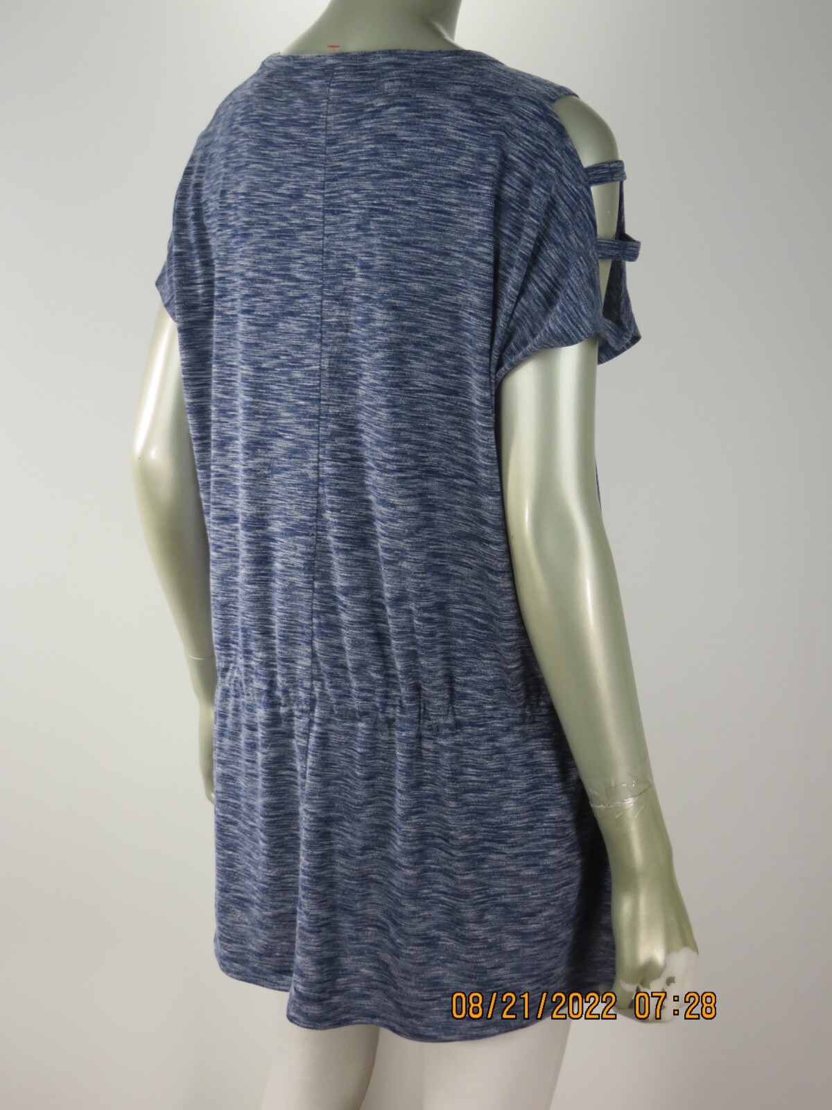 LIVI ACTIVE SZ 14/16 Polyes/Rayon Steel Blue Melange Drawstring Shirt ...