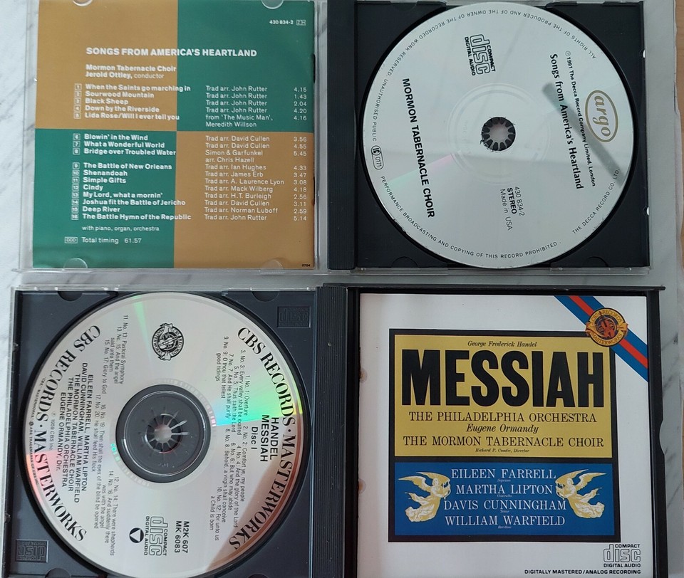Mormon Tabernacle Choir CD Lot of 8 Discs Messiah Greatest Hits ...