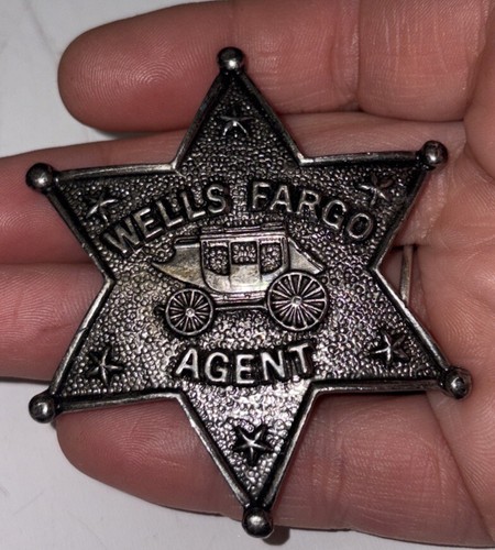Vintage WELLS FARGO Agent Star Stagecoach Metal Promo Pin Badge ...