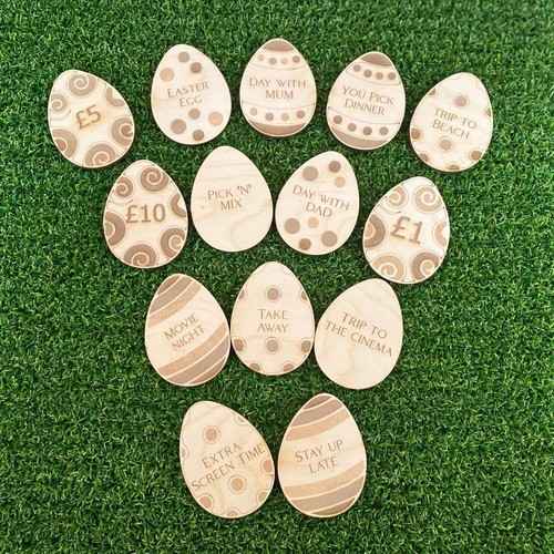 Easter Egg Hunt Tokens | Wooden Reusable Childrens Party Treat x14 ...