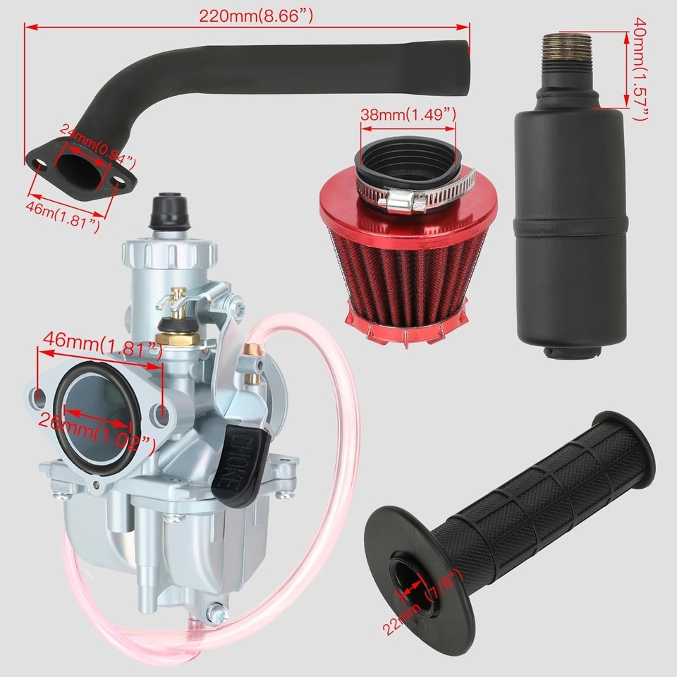 Predator 212 Stage 2 Kit with VM22 Carburetor Exhaust Pipe Muffler ...