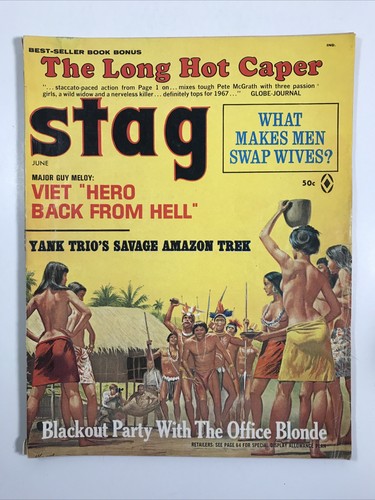 STAG Magazine June 1967- man adventure pulp male GGA | eBay