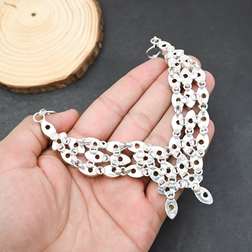 Citrine Gemstone Handmade 925 Sterling Silver Jewelry Necklace 18 ...