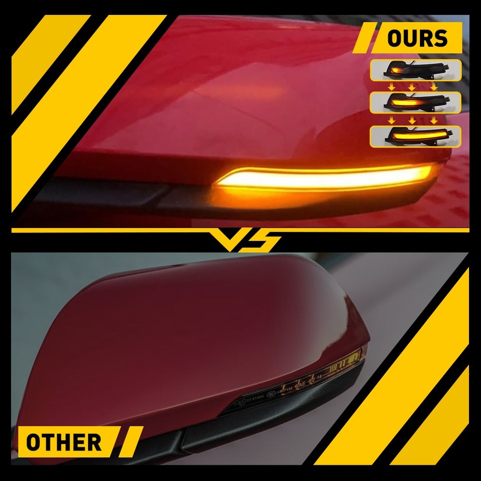 Smoked Amber Blinker LED Sequential Side Light Mirror Signal For 15-23 ...