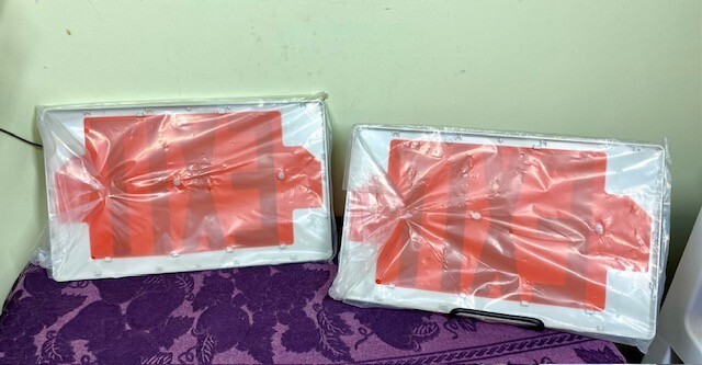 Two Exit Sign Cover Red Color Panel Only 12 x 7 3/8" EXIT Sign | eBay