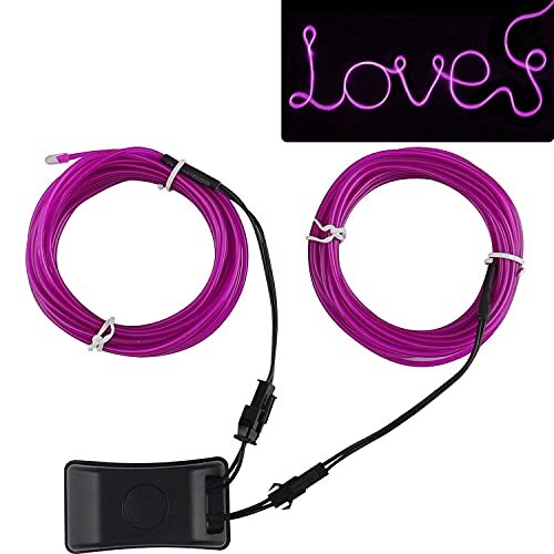 USB Rechargeable EL Wire 32.8ft/10m (5mx2) Bright Neon Light 32.8ft/10M ...