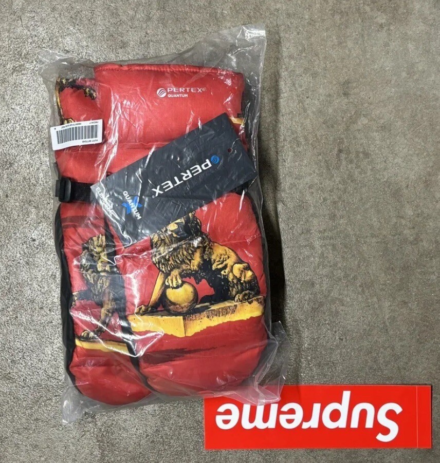 Supreme Pertex Gloves Red Mittens XL | eBay
