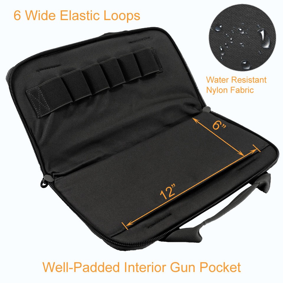 Tactical Pistol Case Range Bag Soft Handgun Case Gun Range Bag Hunting ...
