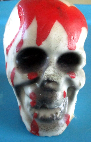 Vintage! Unused! Bleeding White Creepy Skull Candle! 5" Halloween Goth ...