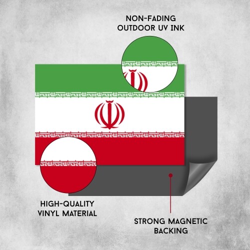 Iran Iranian Flag Car Magnet Decal - 4 x 6 Heavy Duty for Car Truck SUV ...
