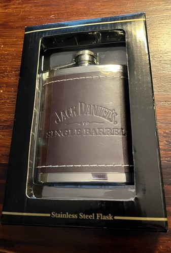 Jack Daniels 6 oz Single Barrel Select Leather Hip Flask - Tennessee ...