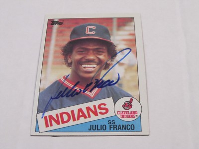 Julio Franco Topps Autographed Baseball Card | eBay