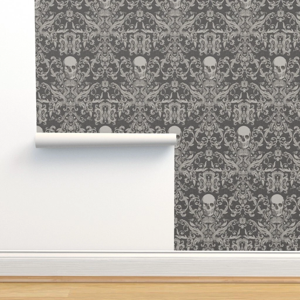 Skull Damask Wallpaper