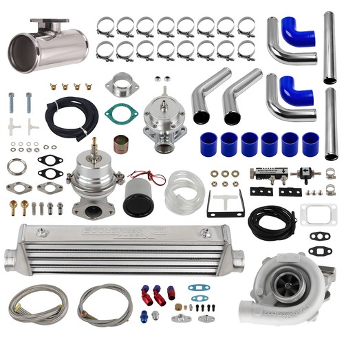 UNIVERSAL T3/T4 T04E TURBOCHARGER KIT AR .63 350HP INTERCOOLER + TURBO ...