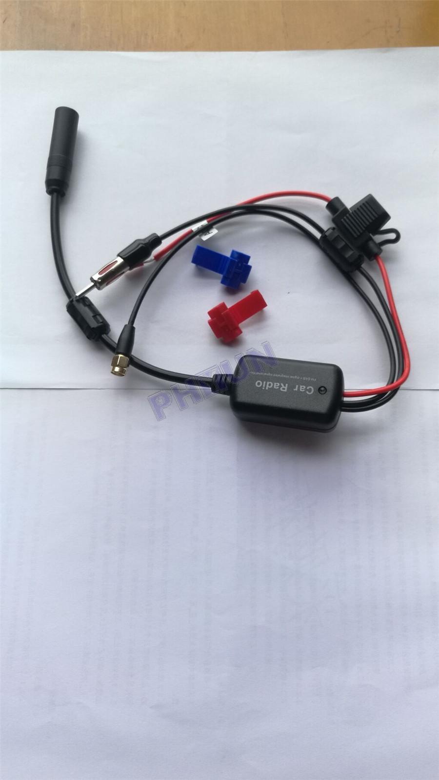 Car Stereo Antenna Aerial Amplifier DAB+ AM/FM Digital Radio Signal Amp ...