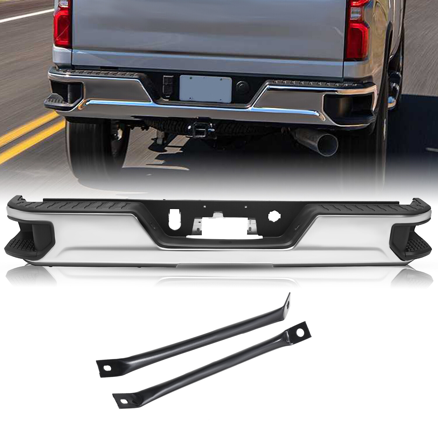 For 2019-2023 Chevy Silverado 1500 GMC Sierra Rear Bumper Assembly w/o ...