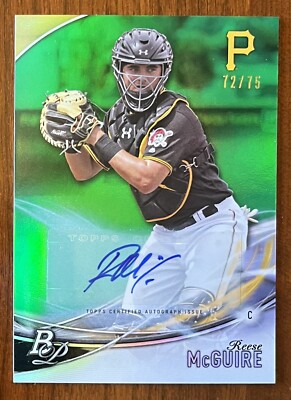 2016 Topps Green Bowman Platinum Reese McGuire Autograph Rookie Card 72 ...
