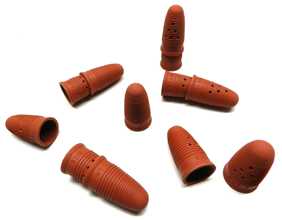 Finger Cots Natural Rubber Size #12 Red Finger Tip Pad Pack 12 Made in ...