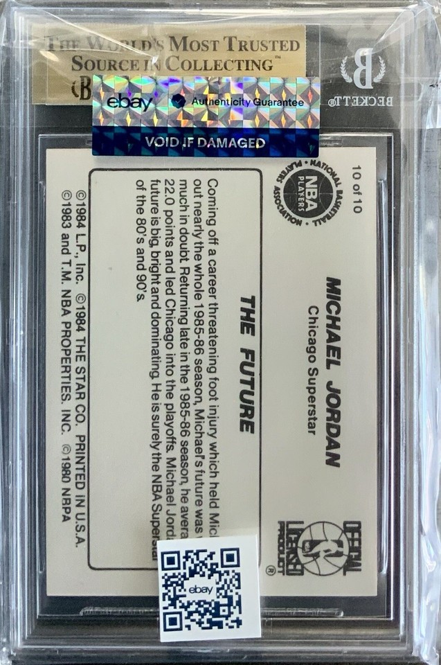 1986 STAR MICHAEL JORDAN #10 RC ROOKIE HOF THE FUTURE BGS 9.5 GEM MINT ...