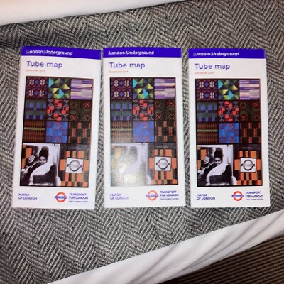 NEW 3 x TFL London Underground Tube Map December 2024 With New ...