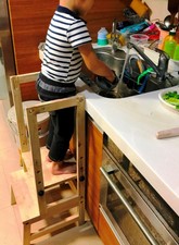 Kids Wooden Kitchen Helper Tower Step up Stool Learning Chair ...