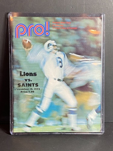 November 19, 1972 Pro! Magazine NFL Program Lions vs Saints | eBay