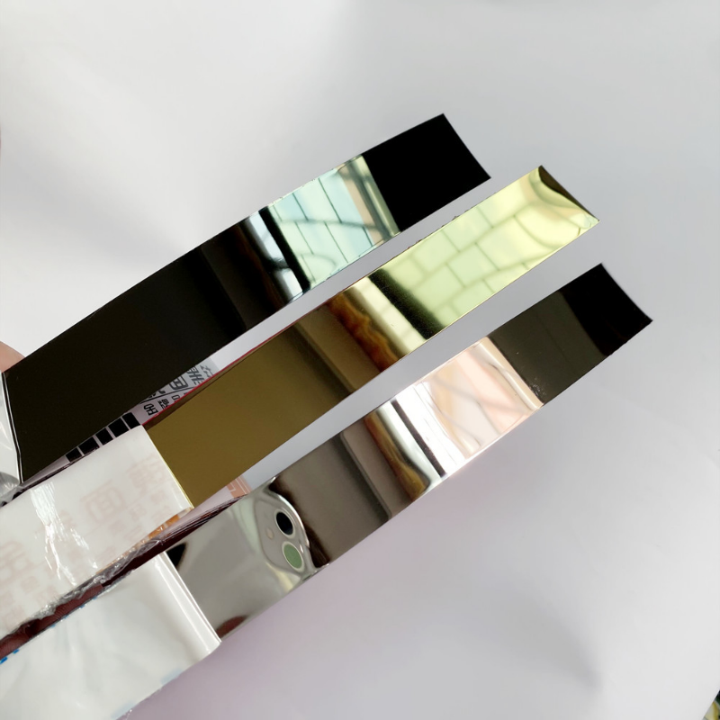 3M Stainless Steel Mirror Flat Wall Moulding Trim Line Sticker Self ...