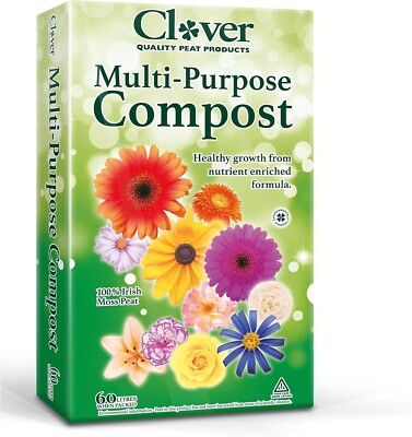 Clover Multi Purpose Compost 60 Litre Bag Garden Plant Potting Growing ...