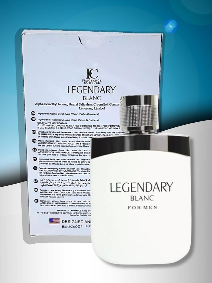 Legendary Blanc For Men's Cologne 3.4 Oz Eau De Parfum Spray Fragrance ...